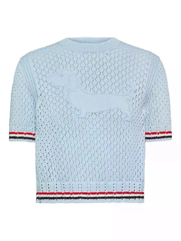 Thom Browne Pointelle T-shirt - Blue