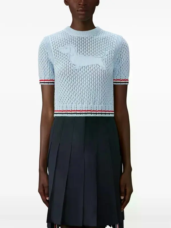 Thom Browne Pointelle T-shirt - Blue