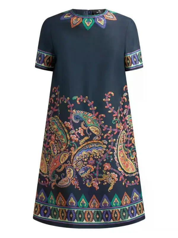 Etro Paisley And Floral Print Tunic Dress In Silk