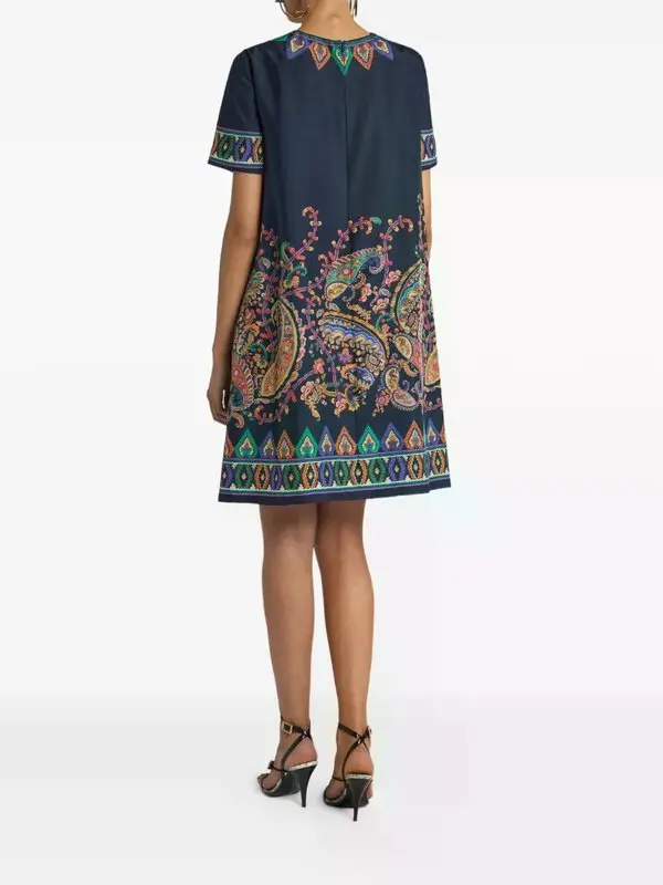 Etro Paisley And Floral Print Tunic Dress In Silk