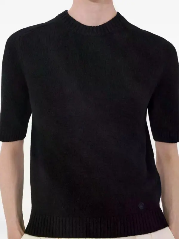 Loulou De Saison Dara Short-sleeve Ribbed Sweater