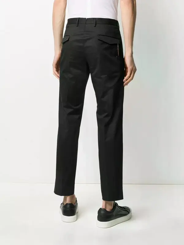 PT TORINO Graven Feather-detail Trousers - Black