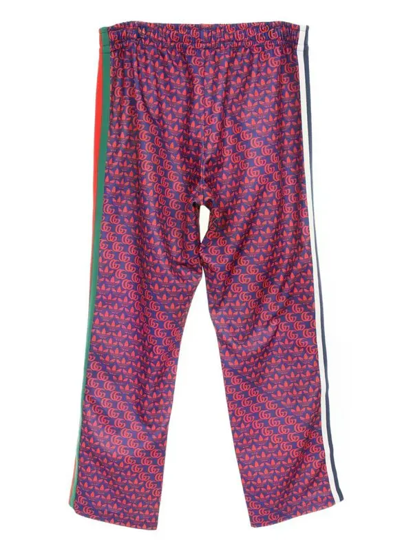 Gucci X Adidas 2010s Gg-pattern Side-stripe Trousers