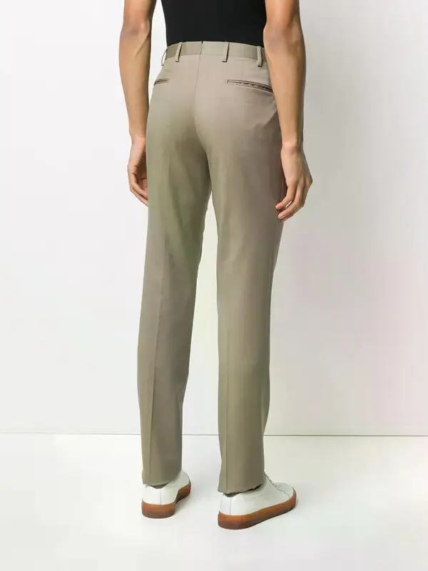 DELL'OGLIO Slim-fit Tailored Trousers - Neutrals