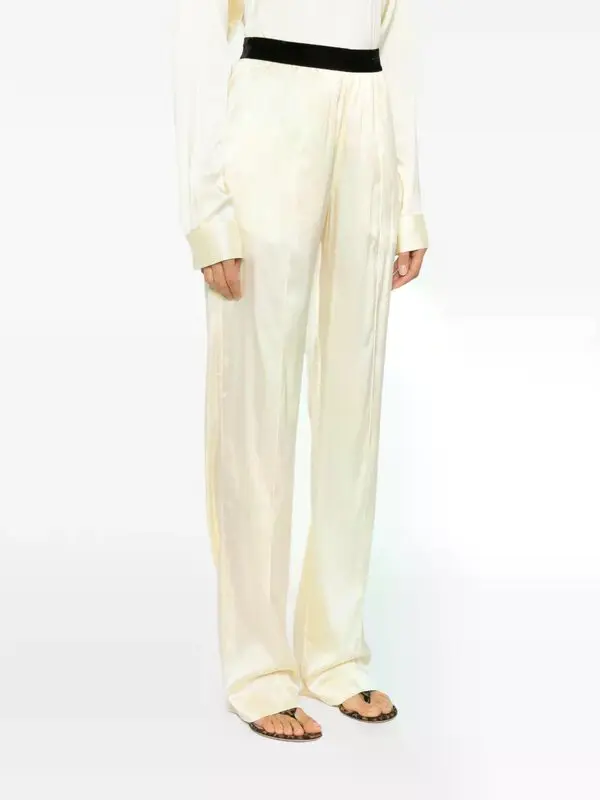 TOM FORD Velvet-banded Trousers - Yellow