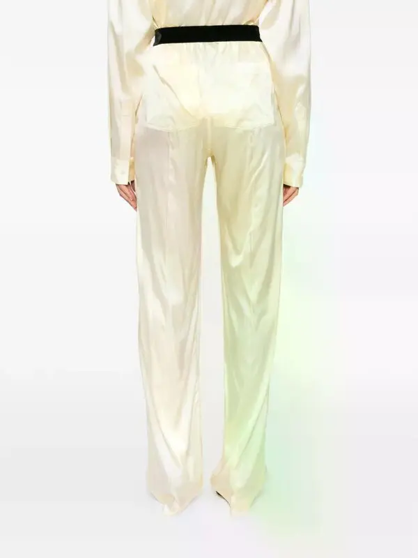 TOM FORD Velvet-banded Trousers - Yellow
