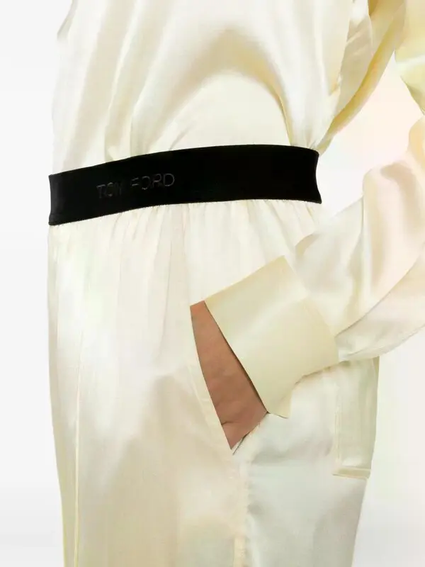 TOM FORD Velvet-banded Trousers - Yellow