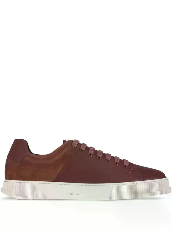 FERRAGAMO Clayton Panelled Sneakers - Brown