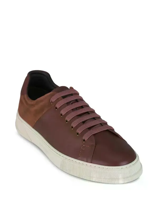 FERRAGAMO Clayton Panelled Sneakers - Brown