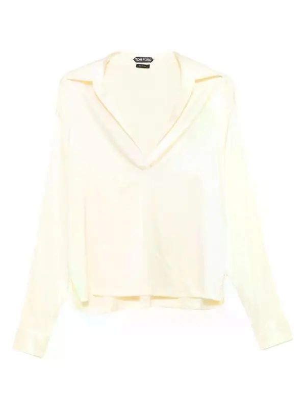 TOM FORD V-neck Satin Blouse - Yellow
