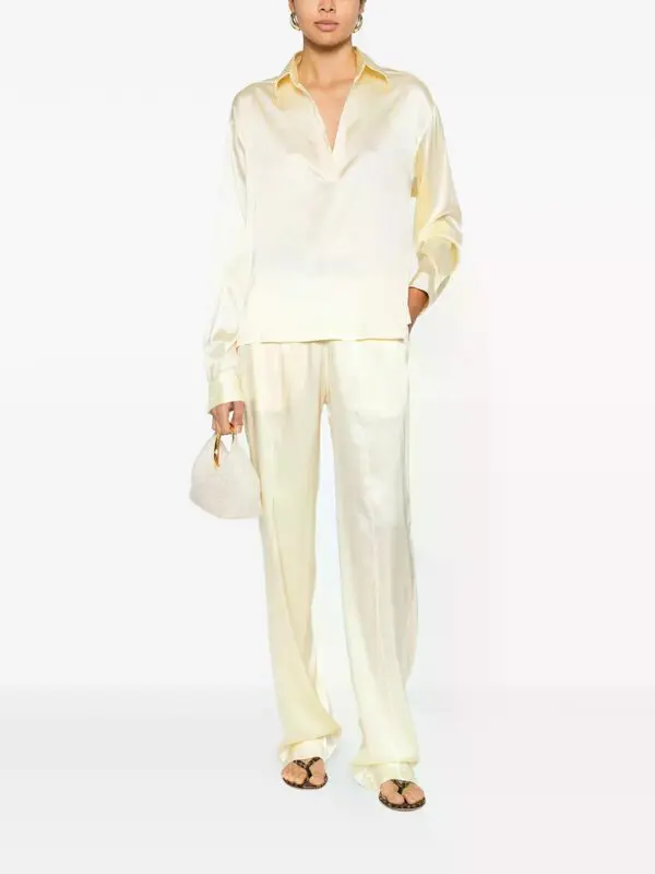 TOM FORD V-neck Satin Blouse - Yellow
