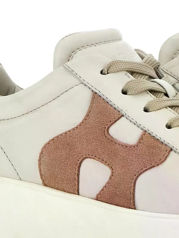 Hogan Rebel Leather Sneakers - Neutrals