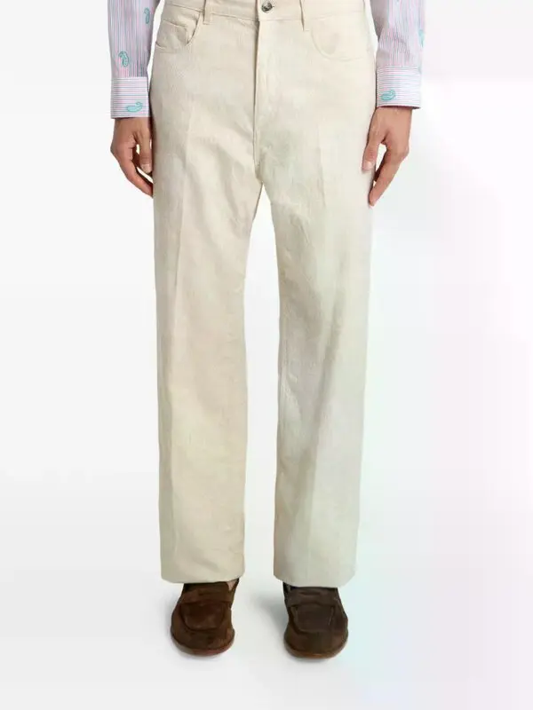 Etro Pressed Creases Leafy Jeans