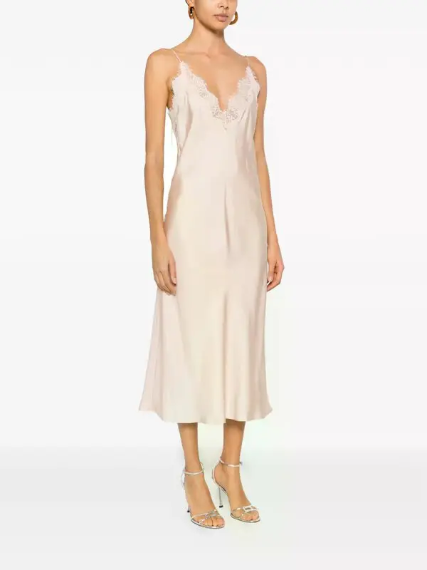 RÓHE Lace-detail Midi Dress - Pink