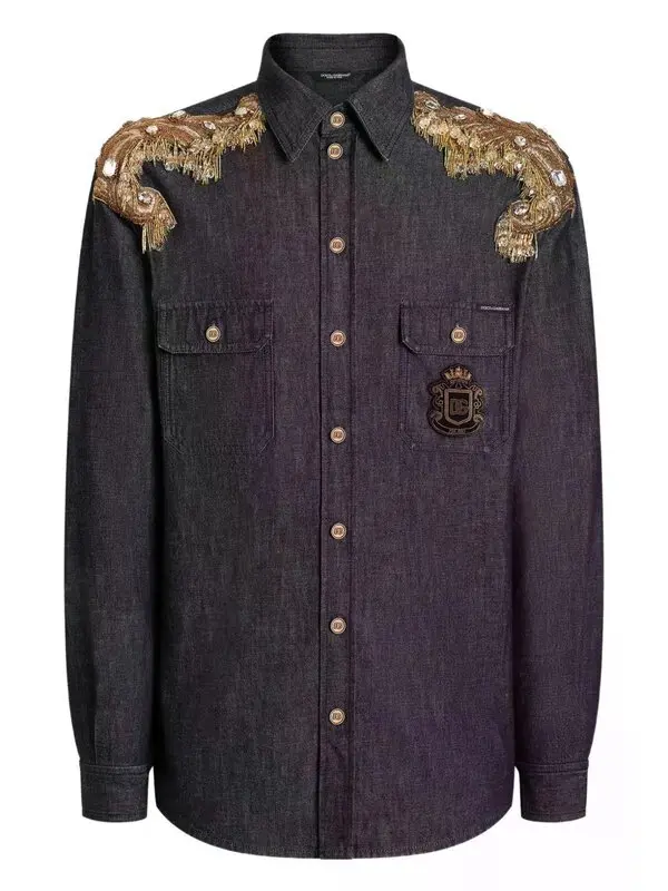 Dolce & Gabbana Embellished Logo-patch Shirt