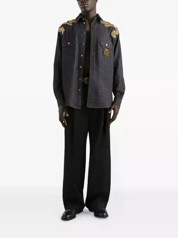 Dolce & Gabbana Embellished Logo-patch Shirt