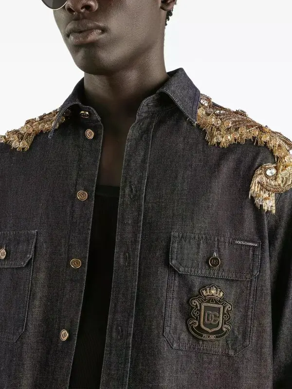 Dolce & Gabbana Embellished Logo-patch Shirt