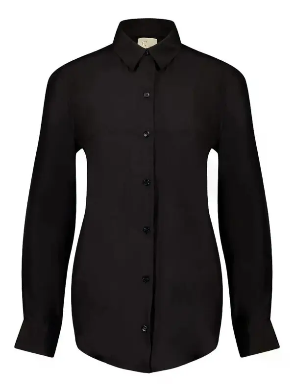 PAULA Long-sleeve Button-fastening Shirt - Black