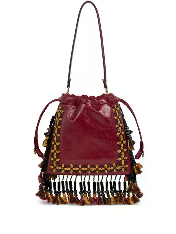 Etro Kalispera Leather Bucket Bag - Red