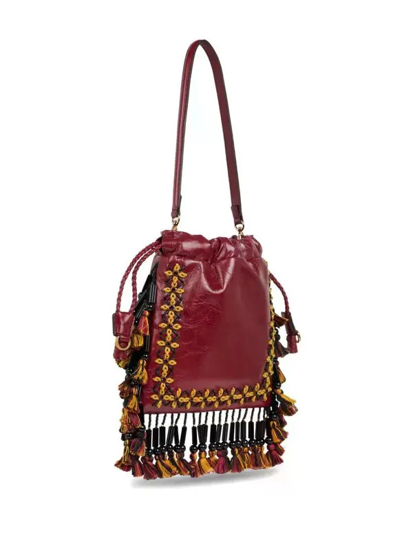 Etro Kalispera Leather Bucket Bag - Red