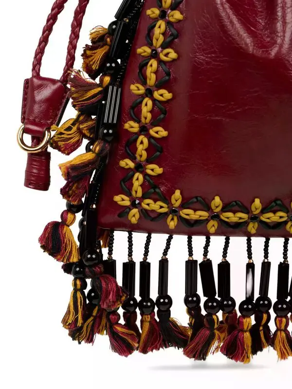 Etro Kalispera Leather Bucket Bag - Red