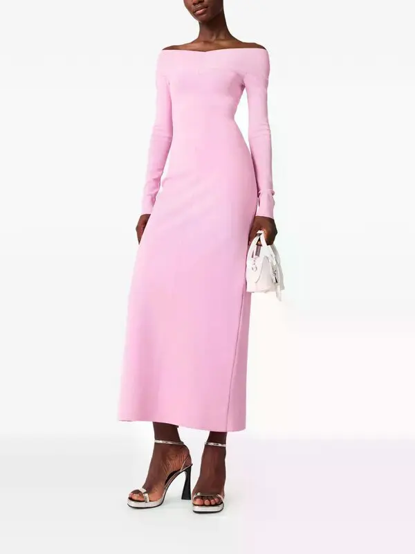 Stella McCartney Off-shoulder Long-sleeve Midi Dress