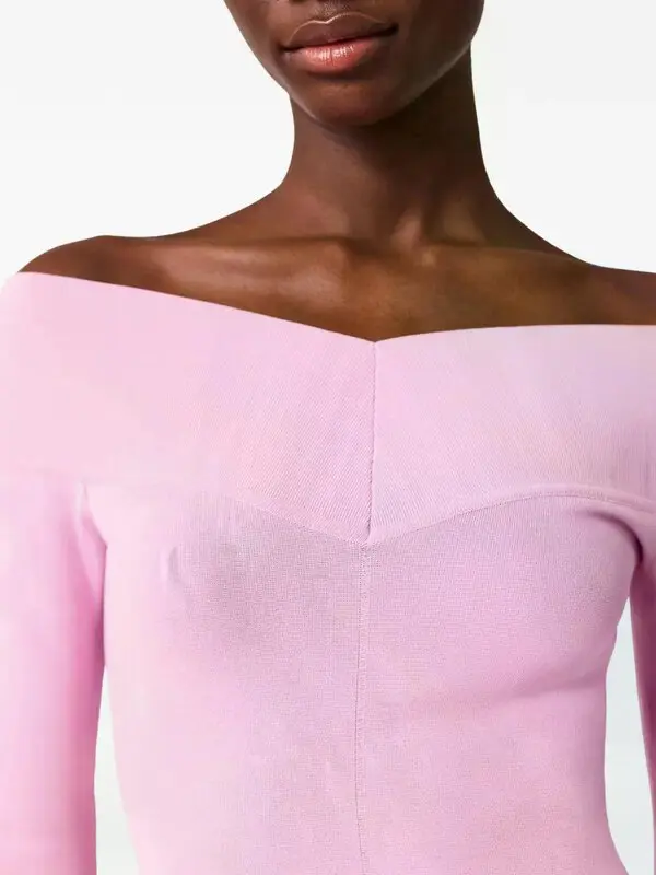 Stella McCartney Off-shoulder Long-sleeve Midi Dress