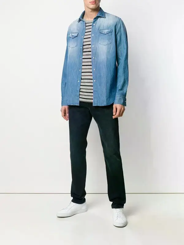 DELL'OGLIO Chest Pockets Denim Shirt