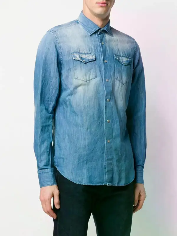 DELL'OGLIO Chest Pockets Denim Shirt