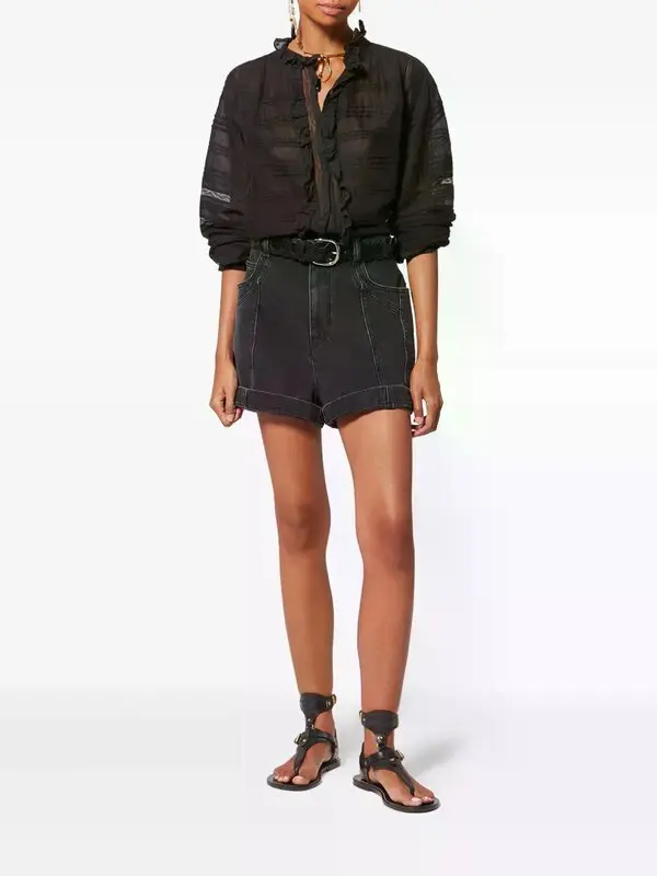 MARANT ETOILE Peline Ruffled Shirt - Black