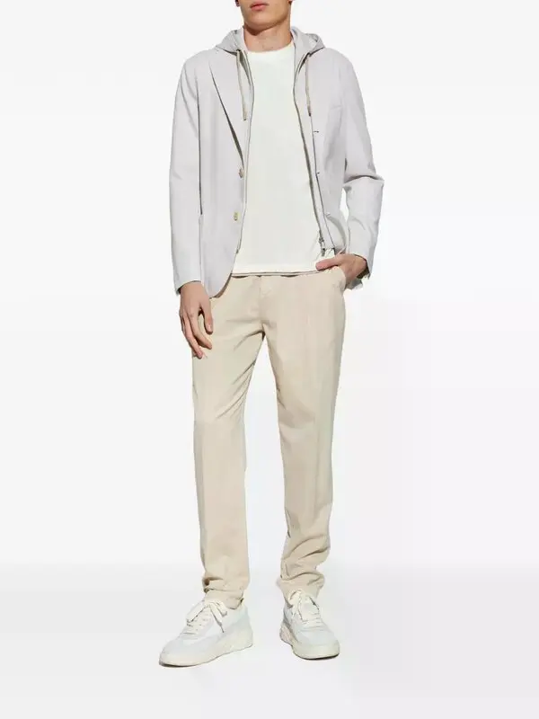 Eleventy Ribbed-trim T-shirt - Neutrals