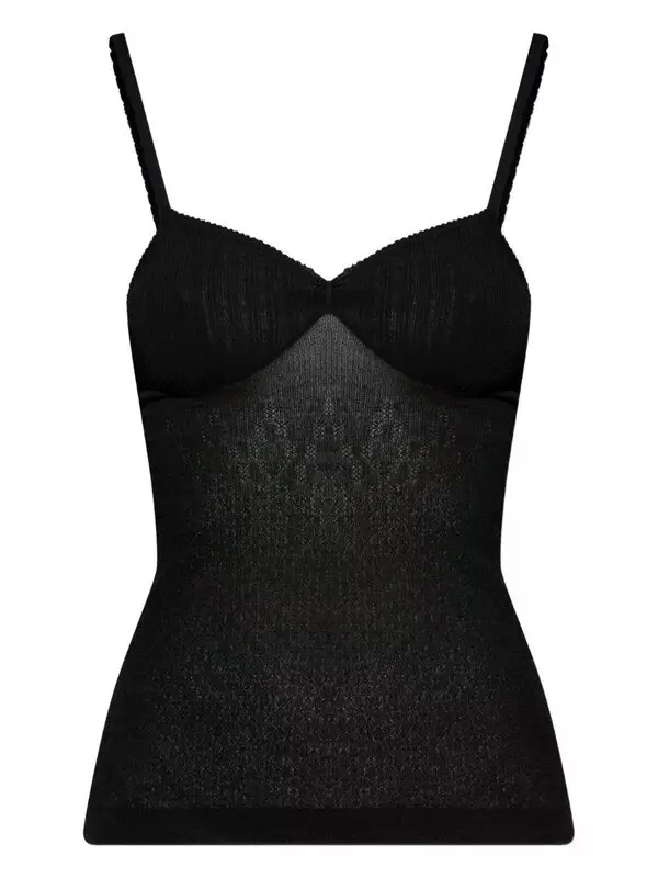 Victoria Beckham Ribbed Tank Top - Black