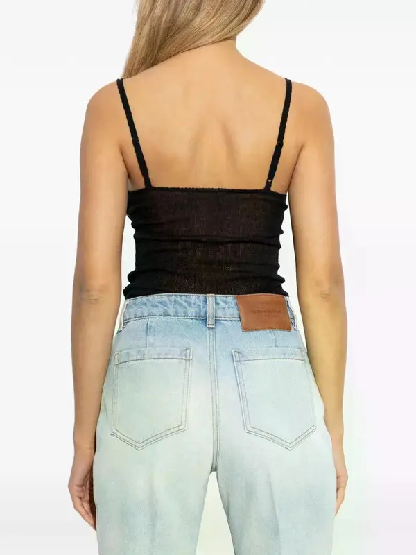 Victoria Beckham Ribbed Tank Top - Black