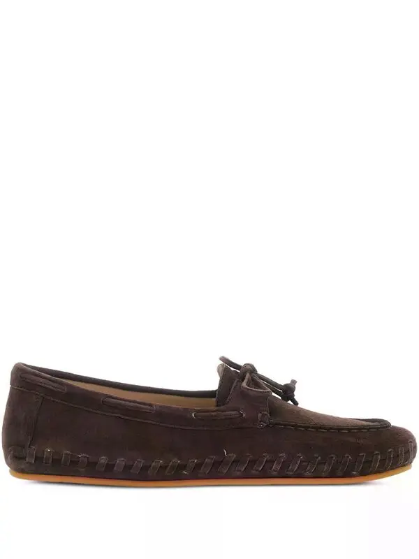 Le Monde Beryl Bow-tie Detail Stitched Loafers - Brown