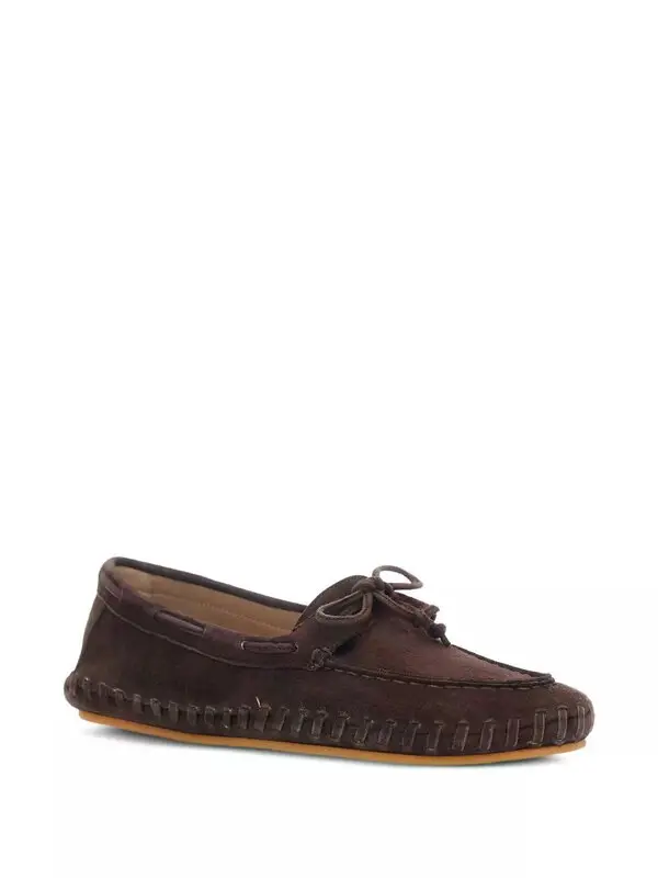 Le Monde Beryl Bow-tie Detail Stitched Loafers - Brown