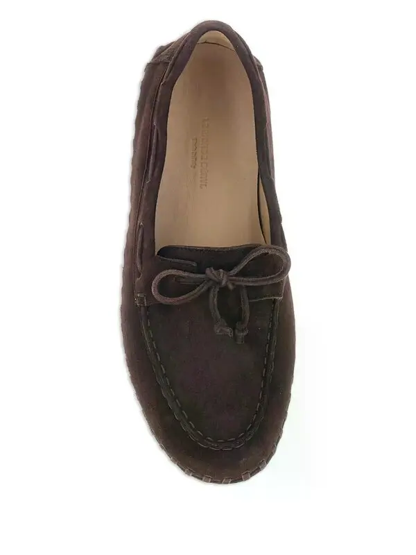 Le Monde Beryl Bow-tie Detail Stitched Loafers - Brown