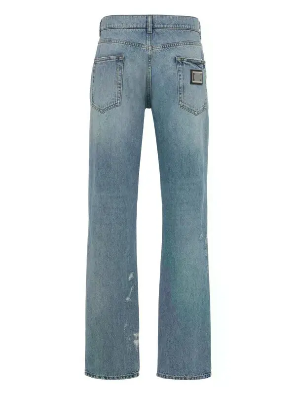 Dolce & Gabbana Distressed Straight Leg Jeans