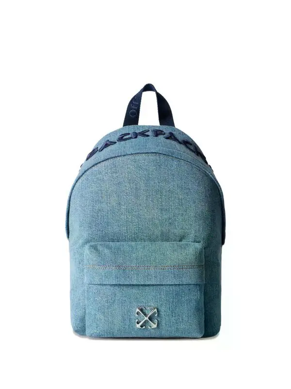Off-White Jitney Quote Denim Backpack