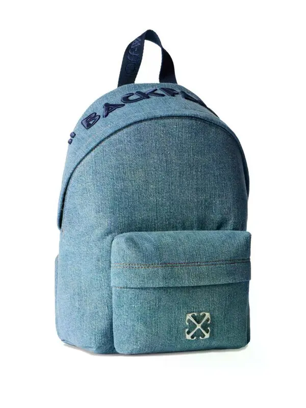 Off-White Jitney Quote Denim Backpack