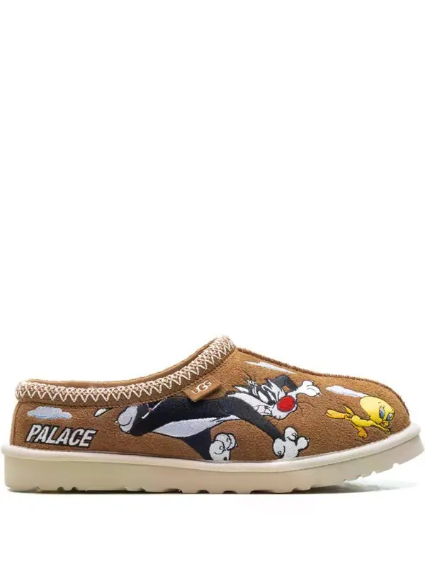 UGG X Palace Looney Tunes Tasman Graphic Slippers - Brown