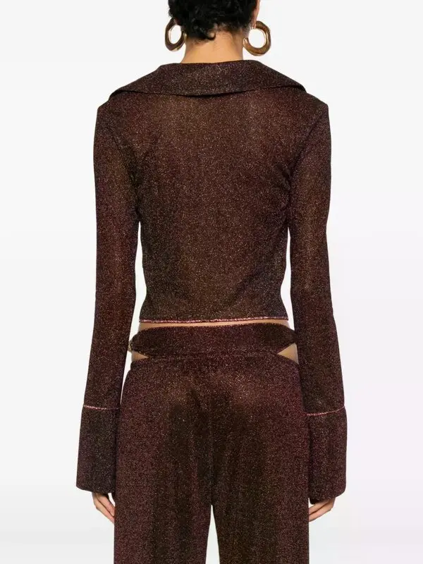 Oseree Tie-detail Bell-sleeve Top