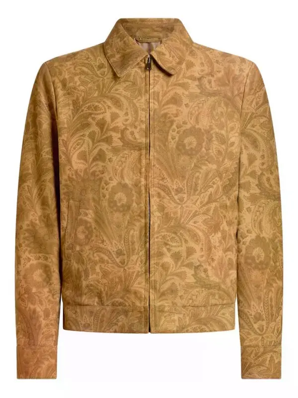 Etro Paisley Motif Zip Jacket - Brown