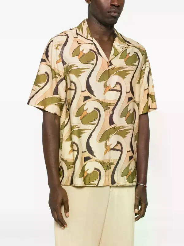 Paul Smith Swan-print Shirt - Neutrals