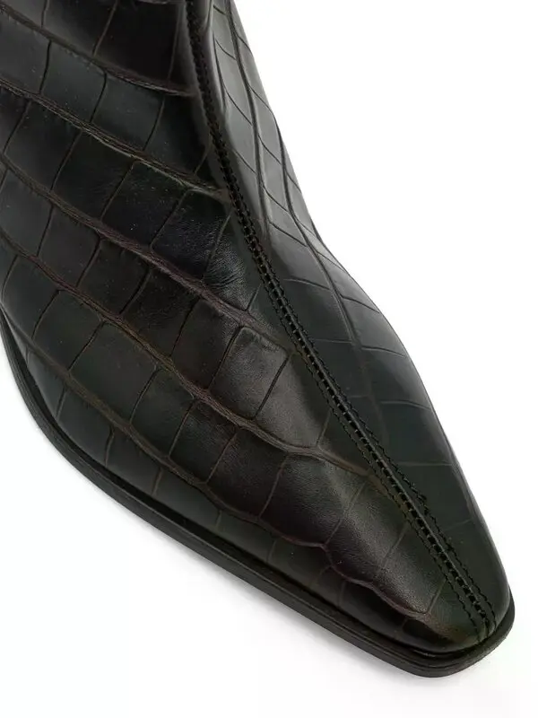 SUMMERY COPENHAGEN Pointed-toe Crocodile-effect Knee-high Boots