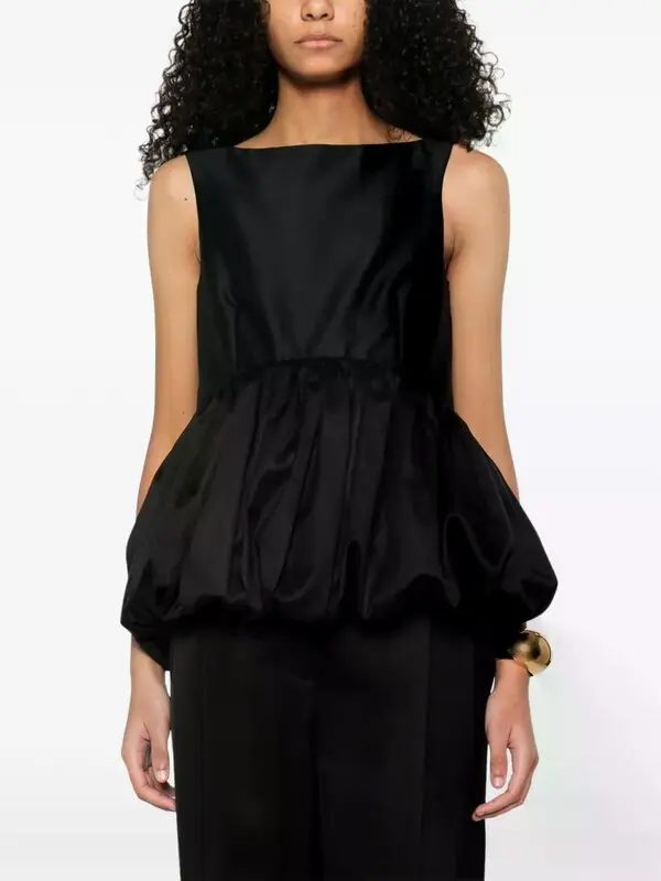 RÓHE Peplum-hem Top - Black