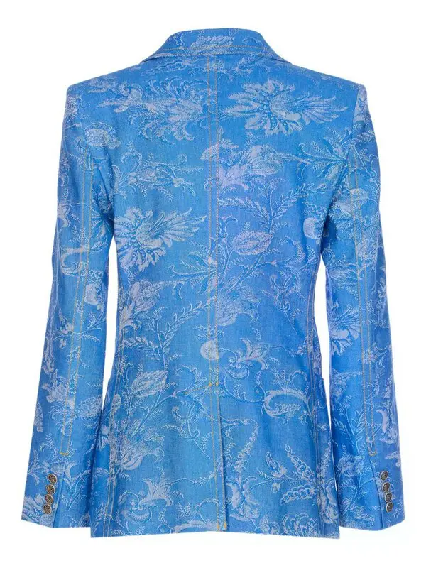 Etro Floral Print Peak Lapel Blazer