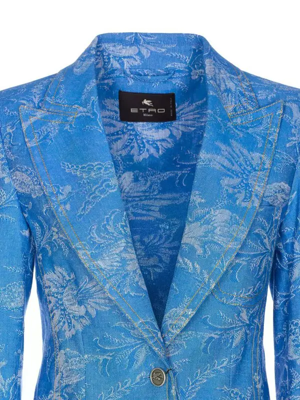 Etro Floral Print Peak Lapel Blazer
