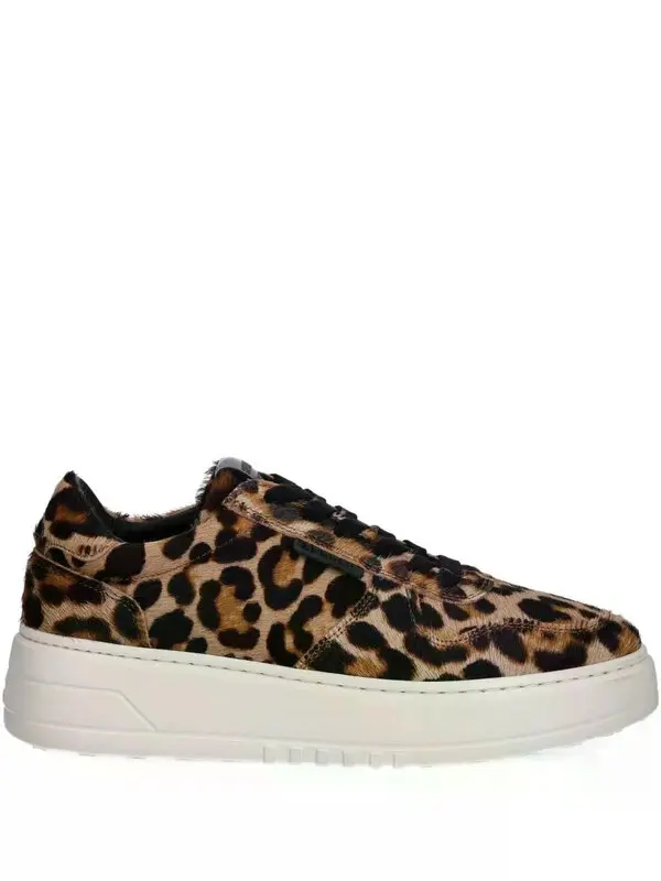 SUMMERY COPENHAGEN Leopard Print Low Top Sneakers - Brown