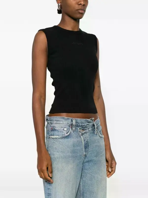 Axel Arigato Ribbed Knit Top - Black