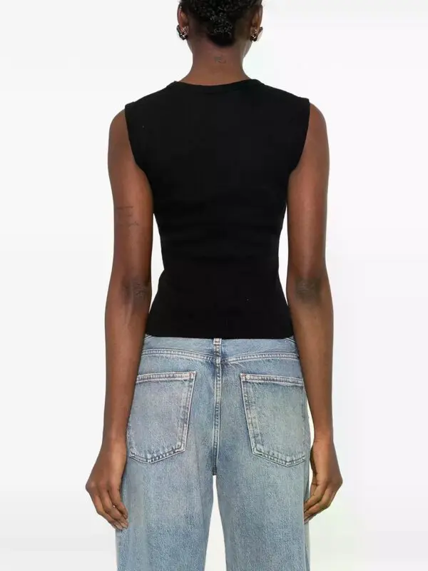 Axel Arigato Ribbed Knit Top - Black
